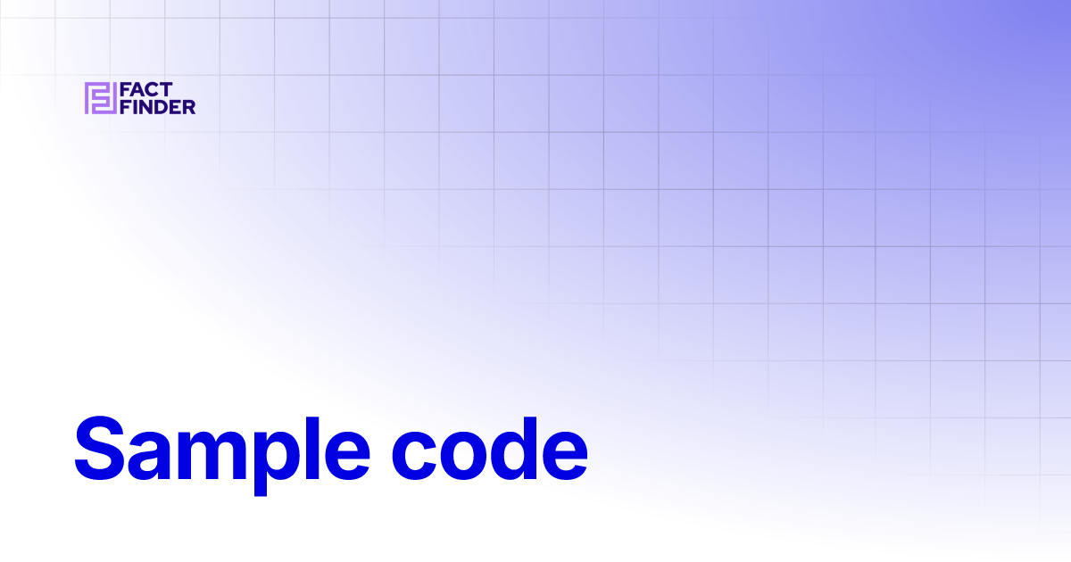 Sample code | FactFinder Docs