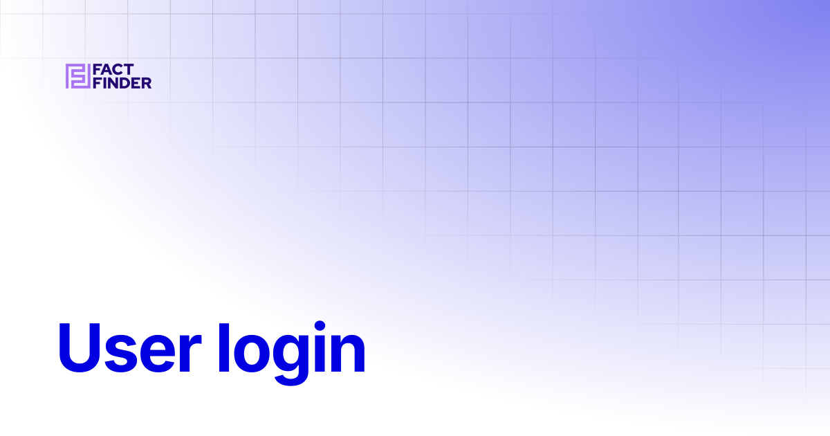 User login | FactFinder Docs